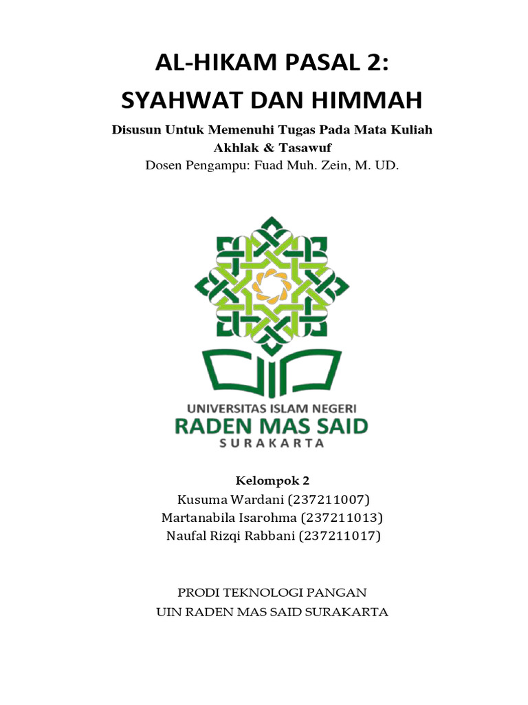 Syahwat dan Himmah dalam Al-Hikam | PDF