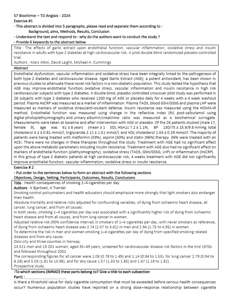 Support TD7 2024 Students | PDF | Tobacco Smoking | Addiction