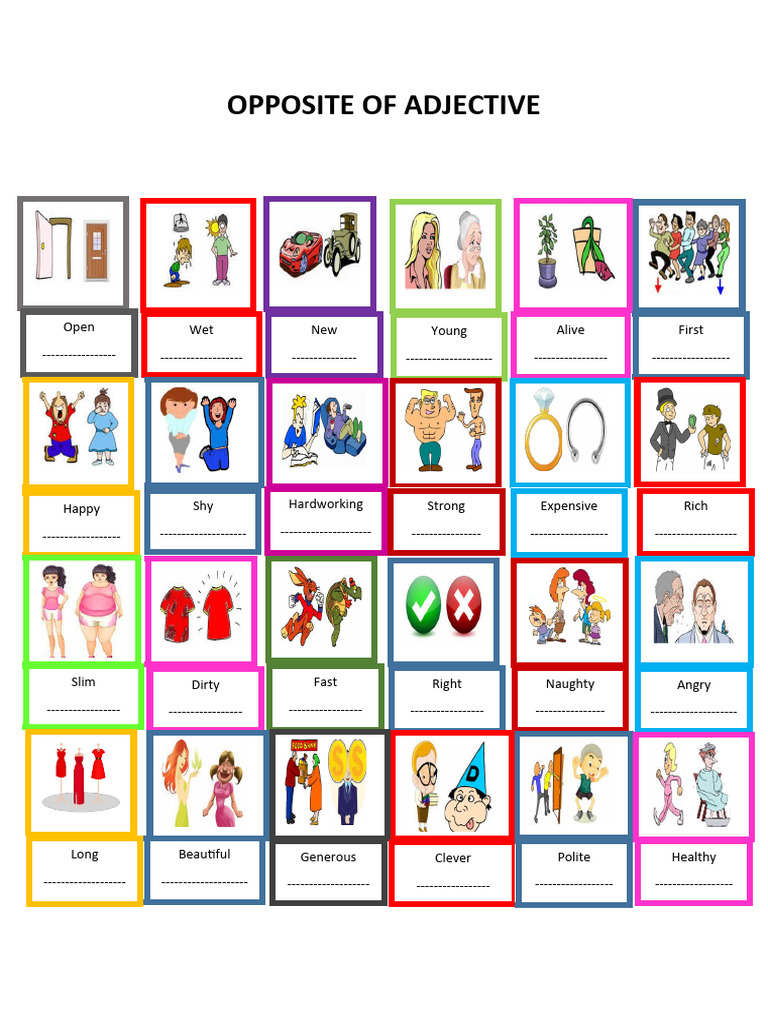 Opposites of Adjectives | PDF