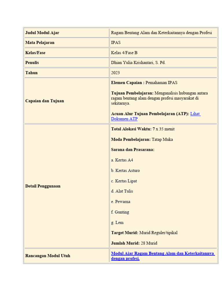 Judul Modul Ajar | PDF