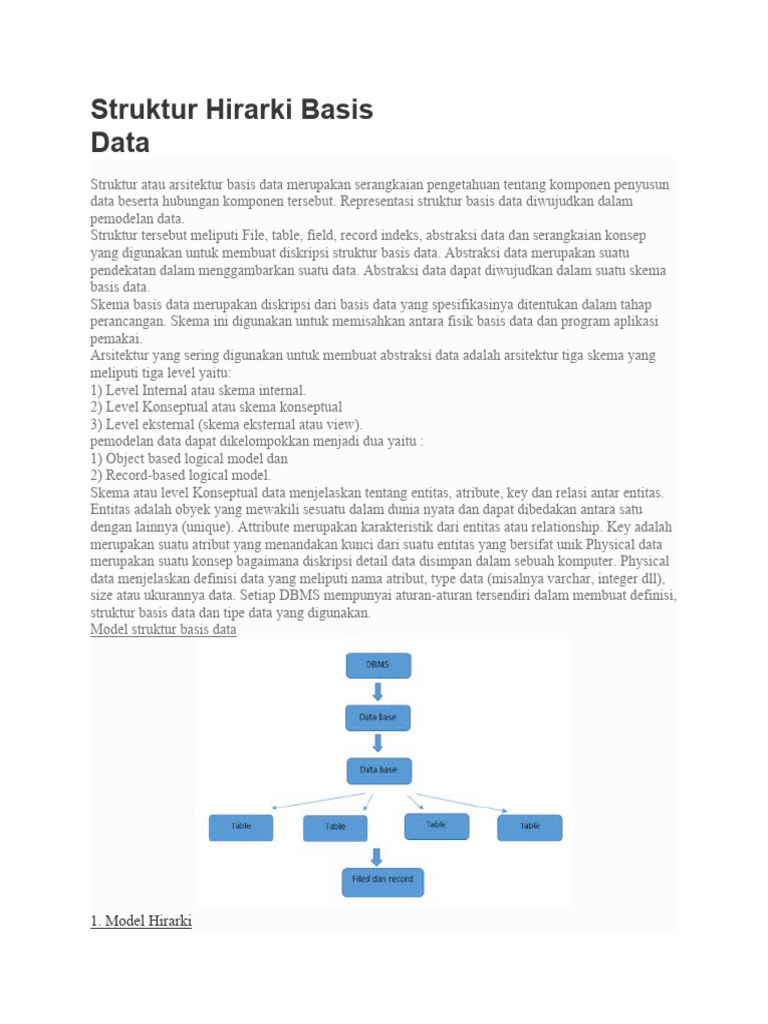 Struktur Hirarki Basis Data | PDF