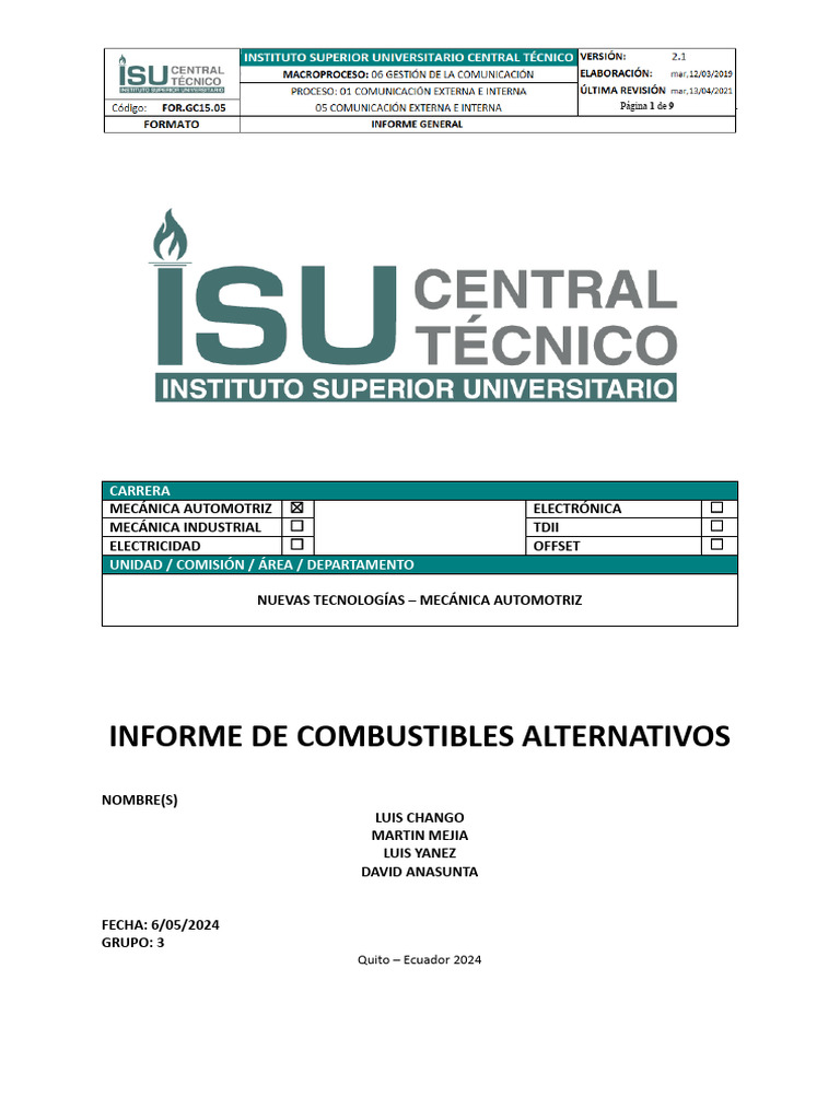 Formato para Informe de Exposición (Para Exposiciones) | Descargar gratis PDF | Contaminación ...