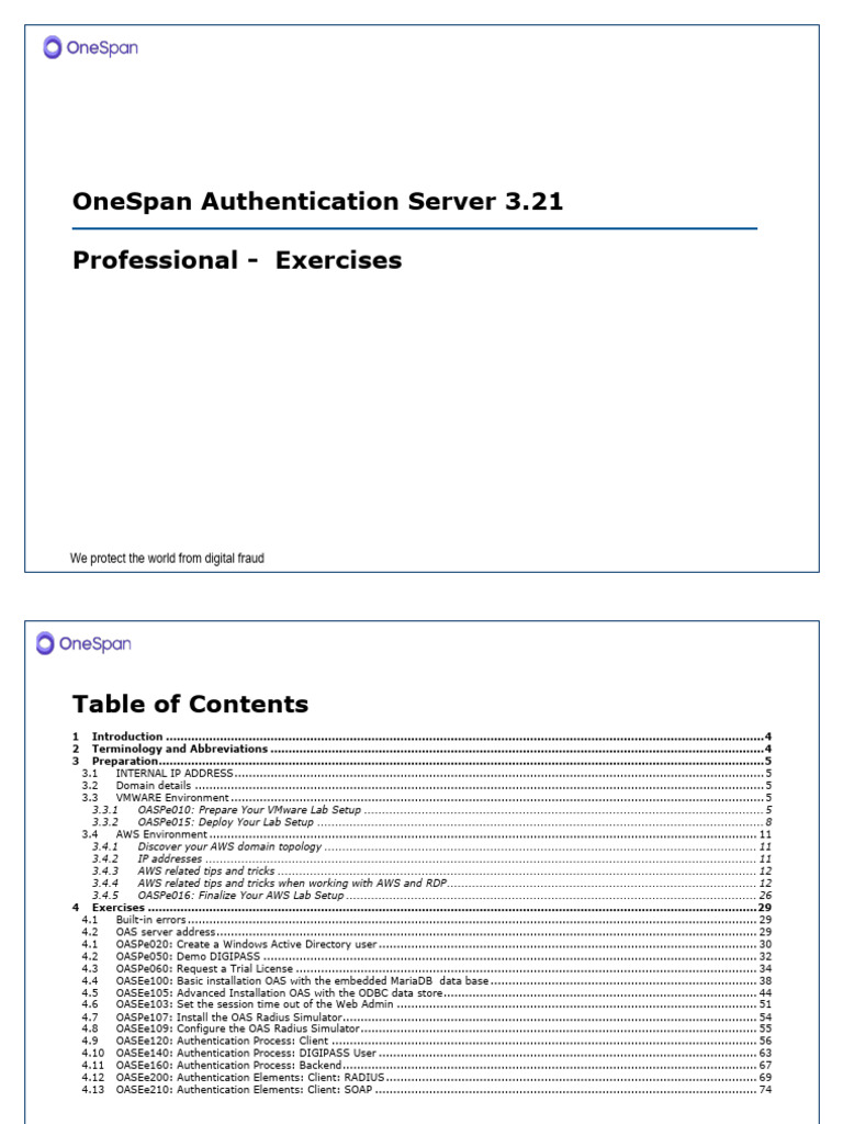 OneSpan Authentication Server - Installation and Configuration - Exercises | PDF | Remote ...