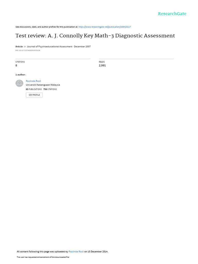 KeyMath-3 Diagnostic Assessment Review | PDF | Educational Assessment ...