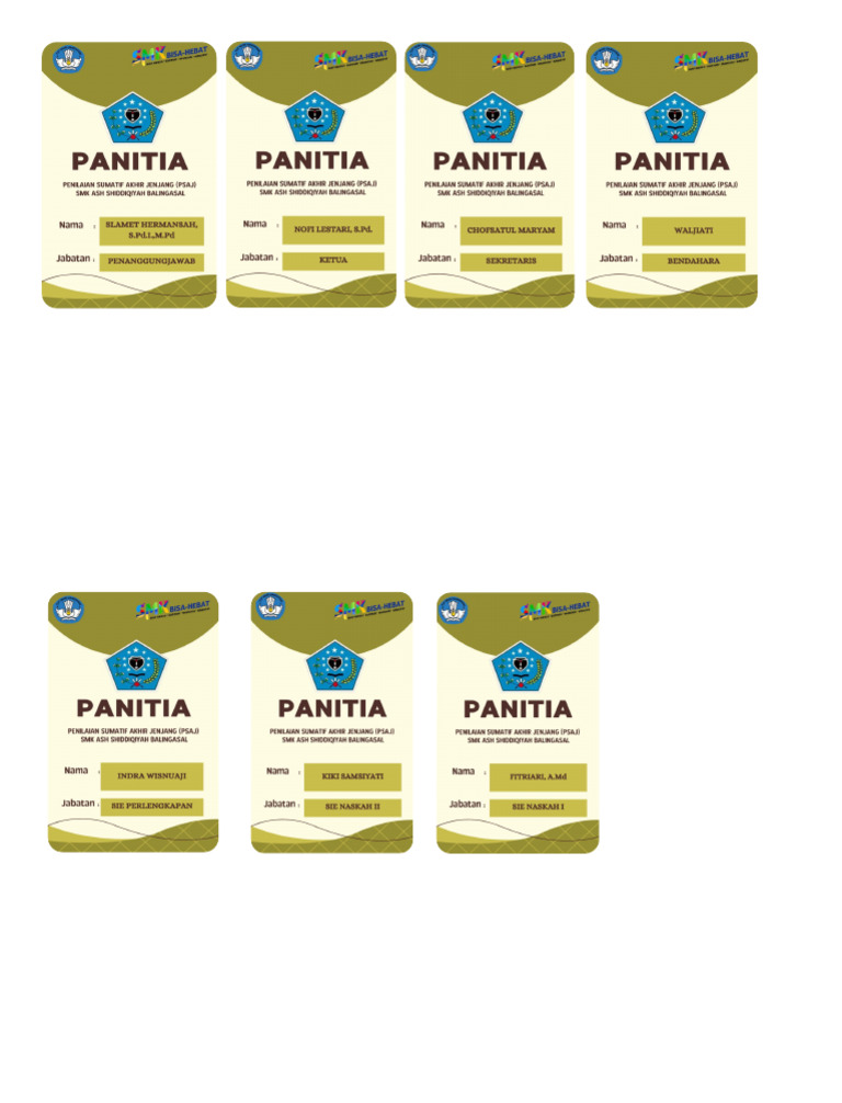 COCARD PANITIA PSAJ 2024 NOVI | PDF