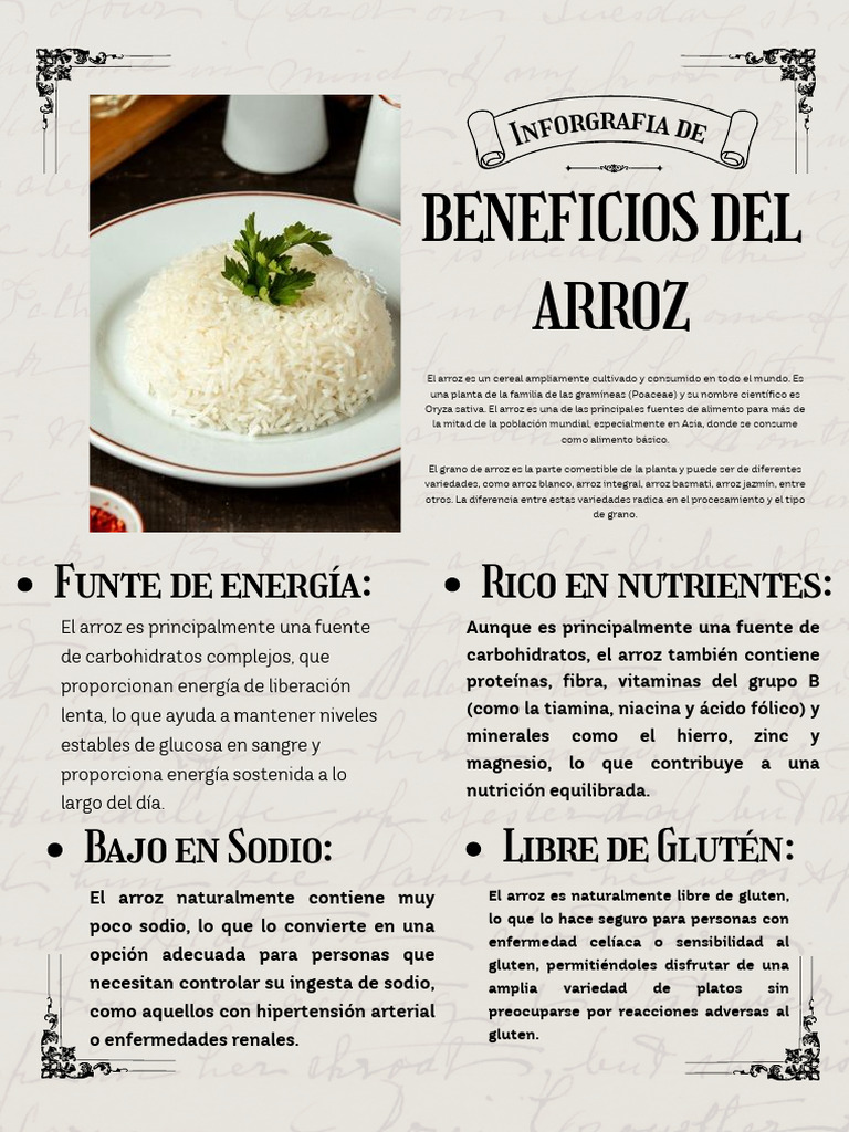 Benfecios Del Arooz | PDF | Cereales | Gluten