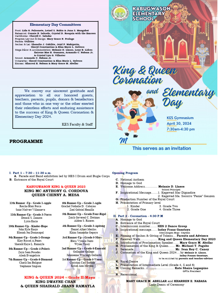 Programme King and Queen 2024 | PDF | Cultural Conventions | Rituals