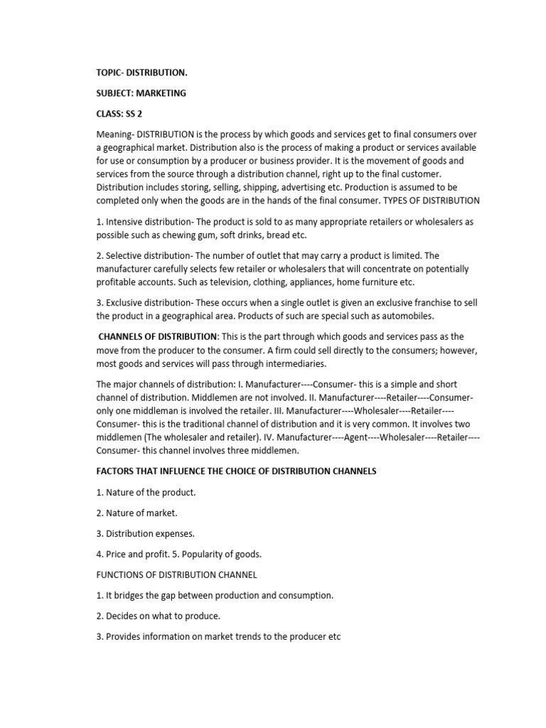 Understanding Distribution Channels | PDF | Retail | Product (Business)