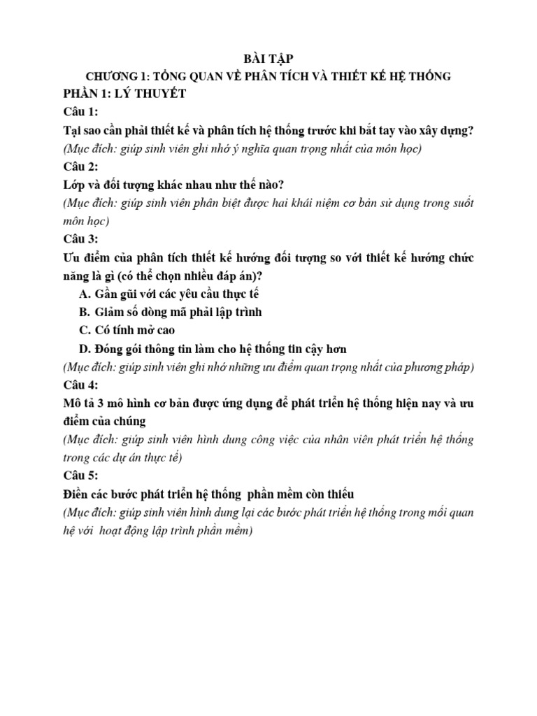 BÀI TẬP PTTKHT | PDF