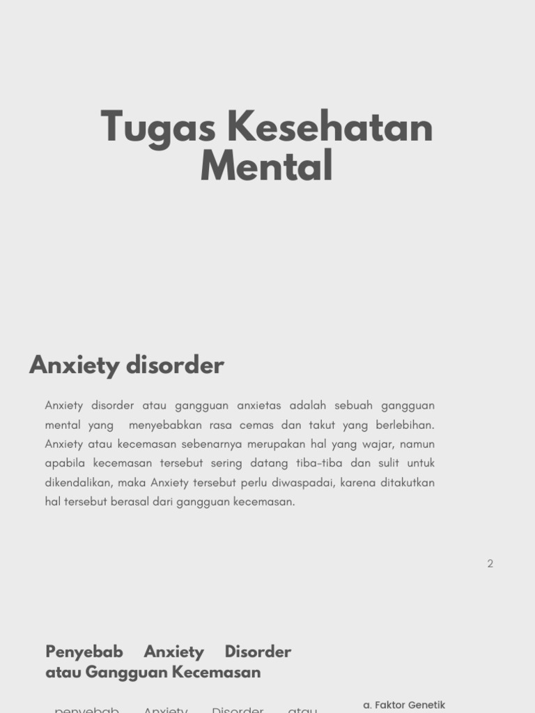 Aenxiety Tugas Kesehatan Mental | PDF | Pengembangan Diri | Kesehatan Holistik