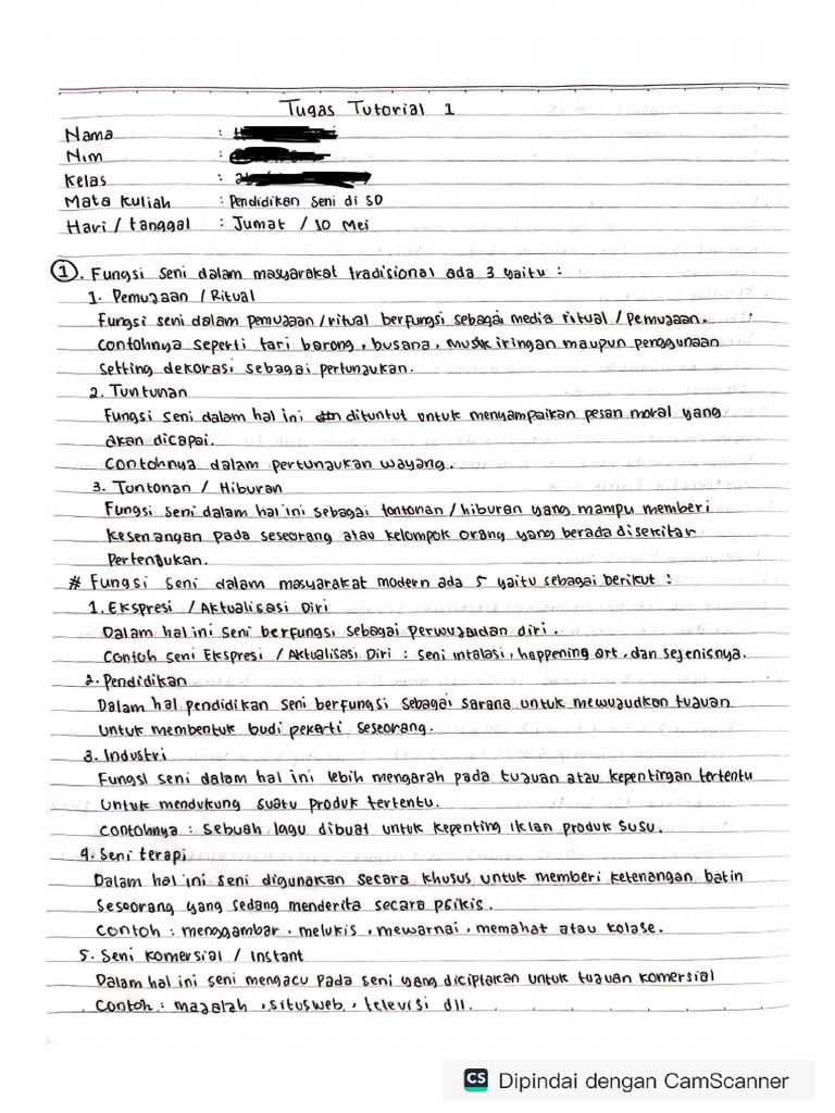 TTM 1 Pendidikan Seni Di SD | PDF