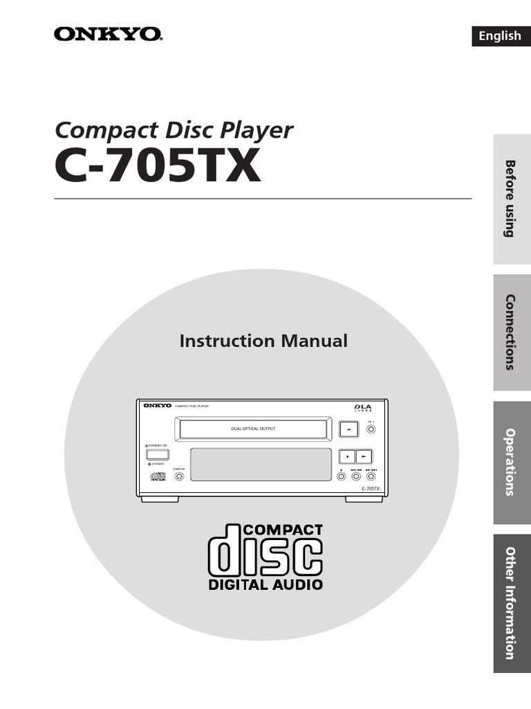 Onkyo C-705TX CD Player Manual | PDF | Ac Power Plugs And Sockets ...