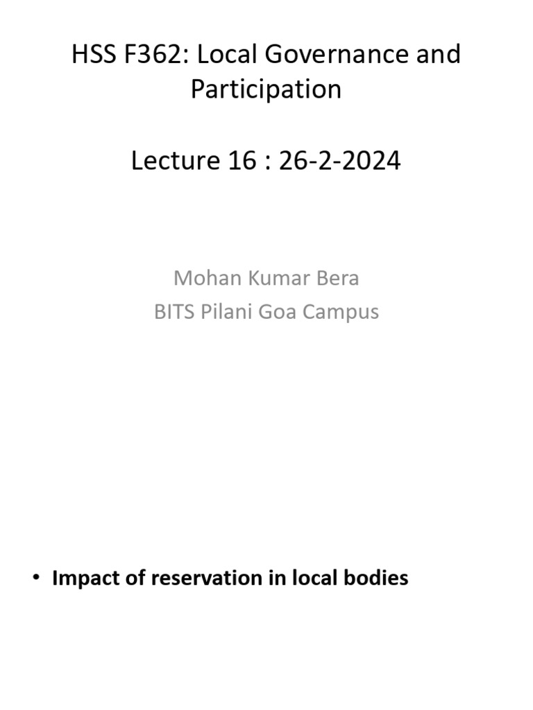 Lecture 15a and 15b 22 and 26-2-2024 | PDF | Dalit | Government