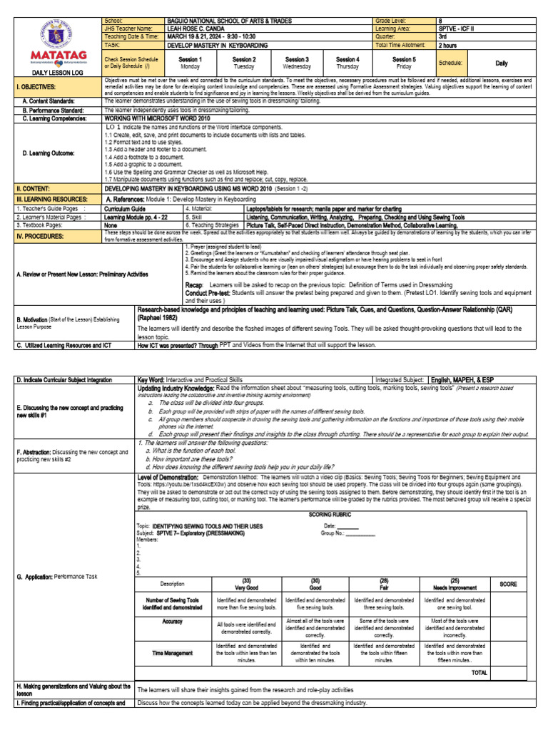Dll-Icf 8-Q3 | PDF | Learning | Educational Technology