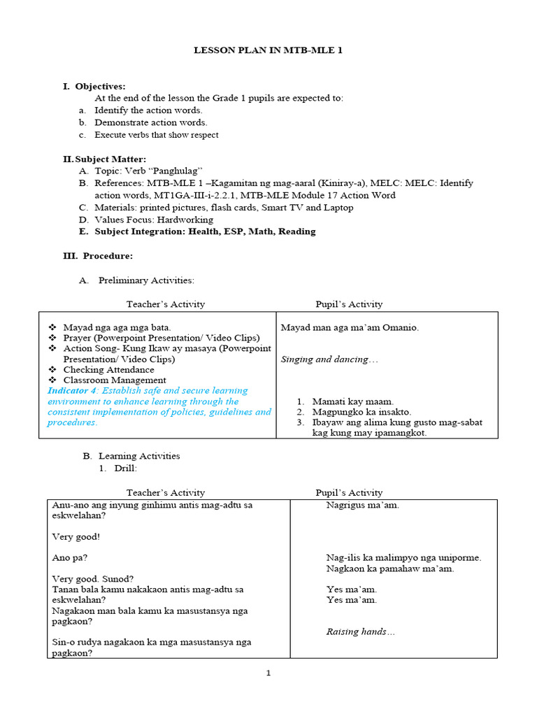 Final-LESSON-PLAN-IN-MTB MLE 1 | PDF