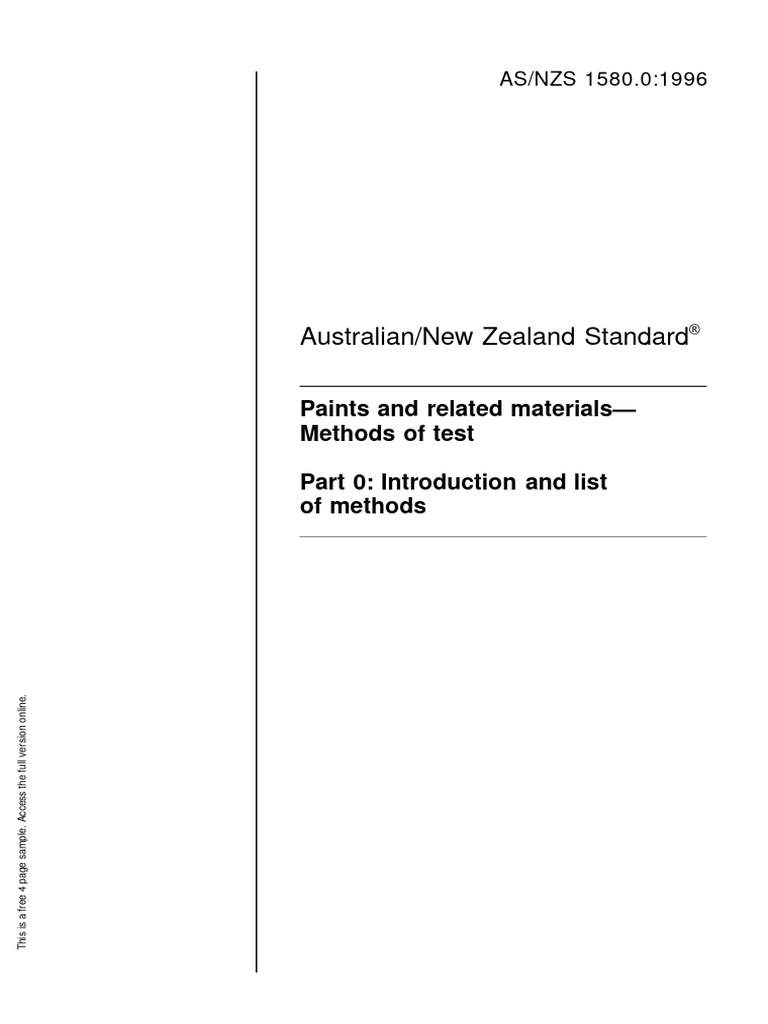 Australian/New Zealand Standard: Paints and Related Materials - Methods ...