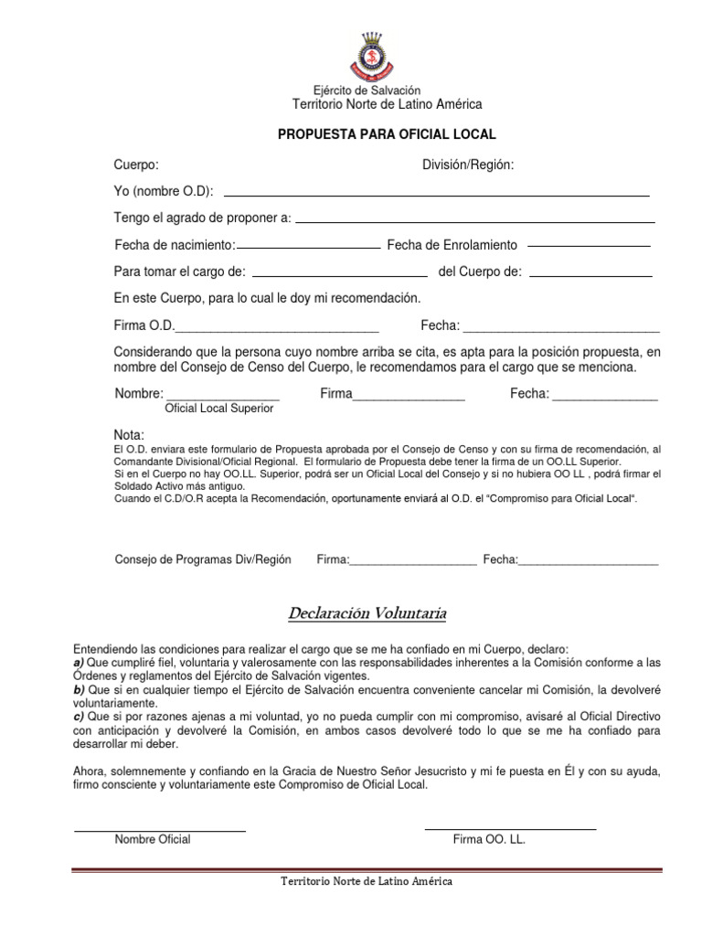 Actualización Propuesta y Compromiso de OOLL | PDF