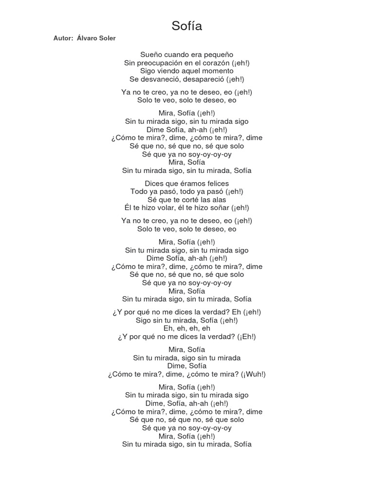 Cancion Sofia | PDF