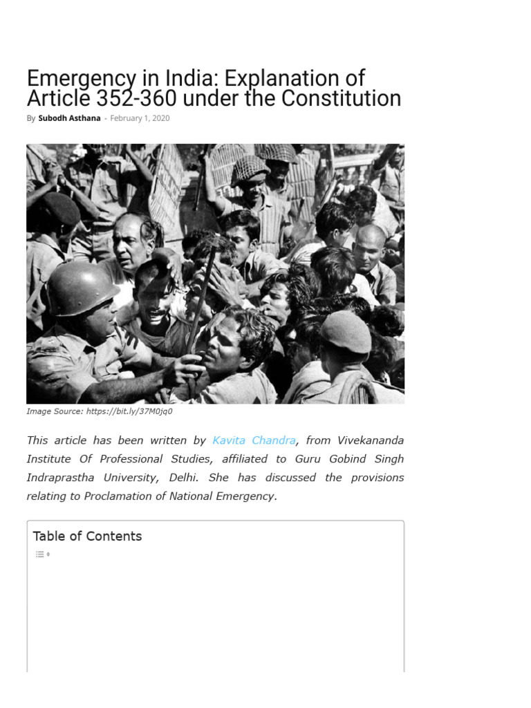 5.Emergency in India: Explanation of Article 352 -… | PDF | State Of ...