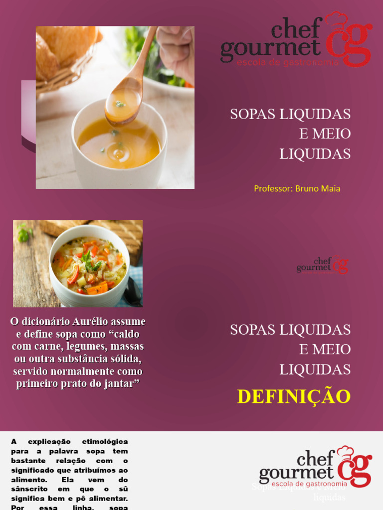 Sopas Liquidas e Meio Liquidas | PDF | Caldo | Alimentos