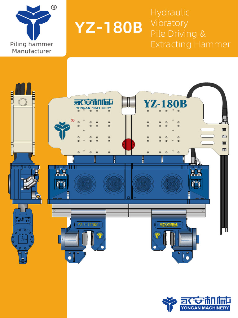 YZ-180B Hydraulic Vibro Pile Hammer | PDF | Deep Foundation | Pipe (Fluid Conveyance)