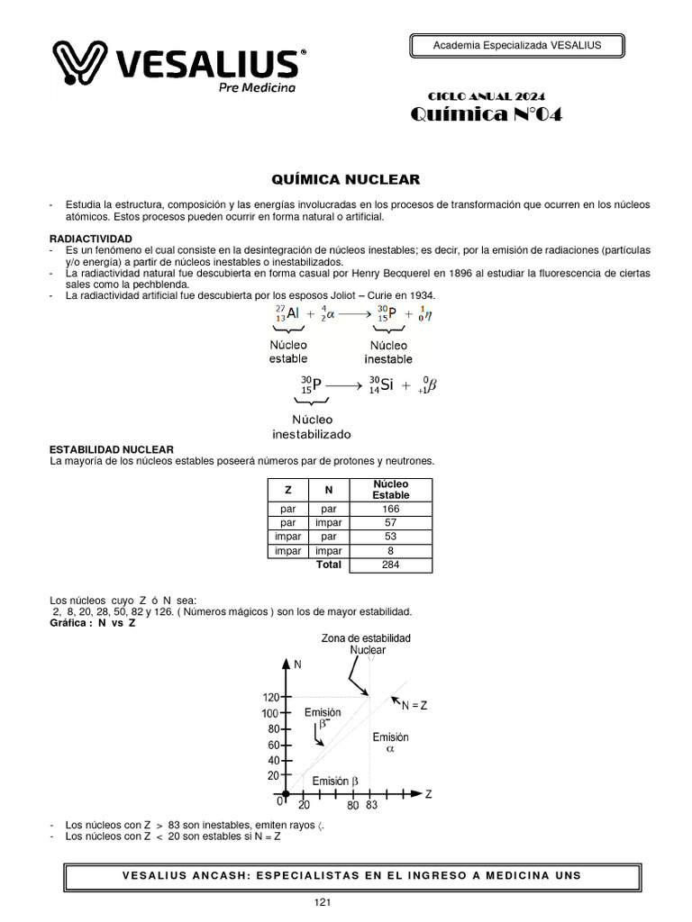 Química Nuclear y Radiactividad 2024 | PDF | Fisión nuclear | Armas ...