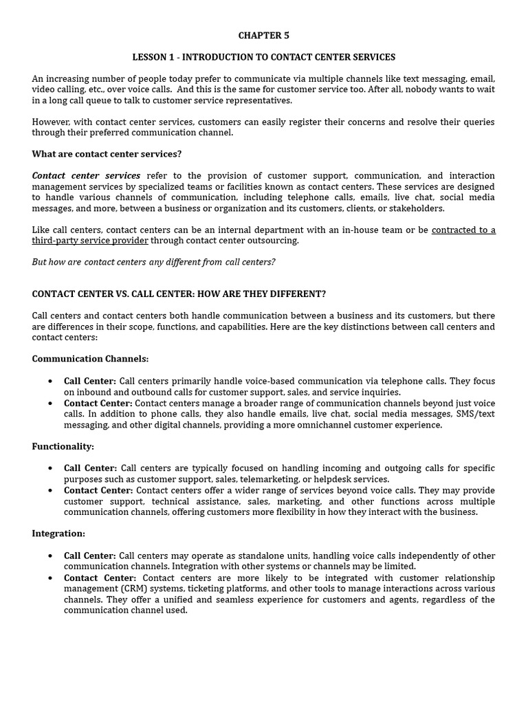 TLEd 204 Chapter 5 Lesson 1 | PDF | Call Centre | Interactive Voice Response