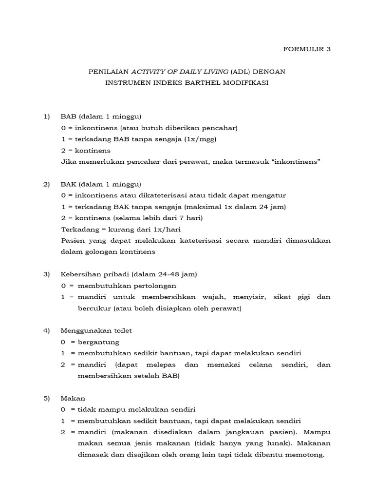 Instrumen Adl Dan Mental Health Lansia | PDF | Karier & Perkembangan | Pengembangan Diri
