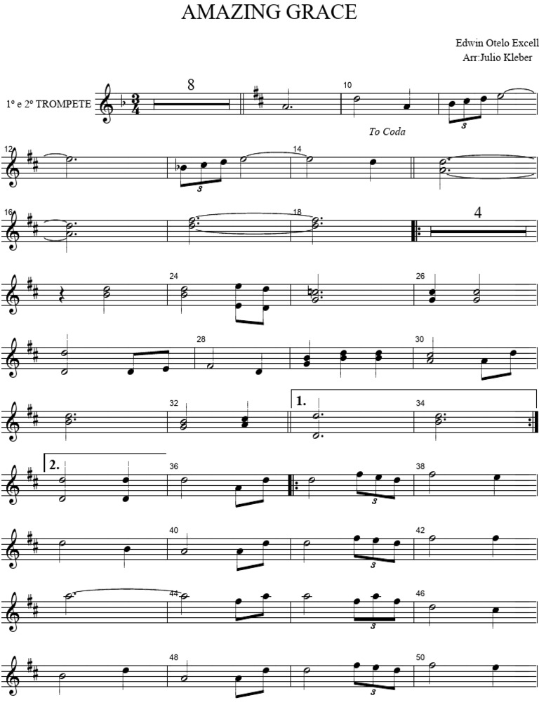 Amazing Grace Trumpet | PDF
