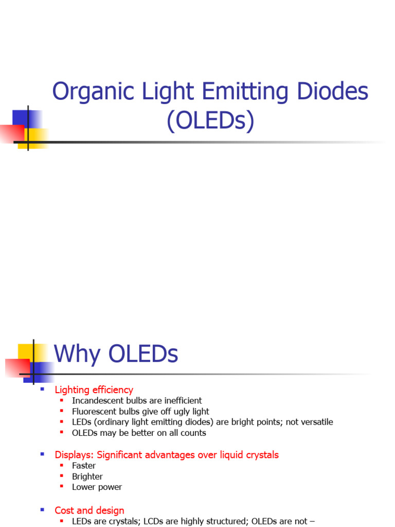 Organic Light Emitting Diodes | PDF | Semiconductors | Oled