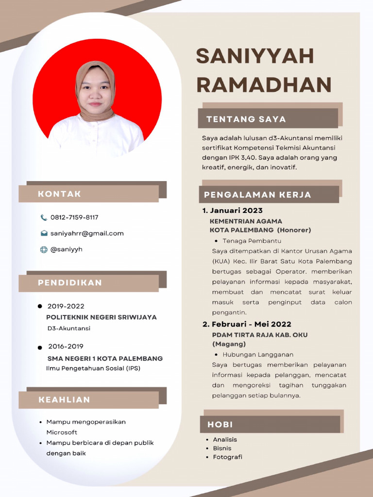 CV Saniyyah Ramadhan | PDF
