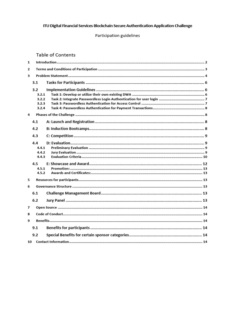 ITU DFS BSA Application Challenge Participation Guidelines | PDF | Authentication | World Wide Web
