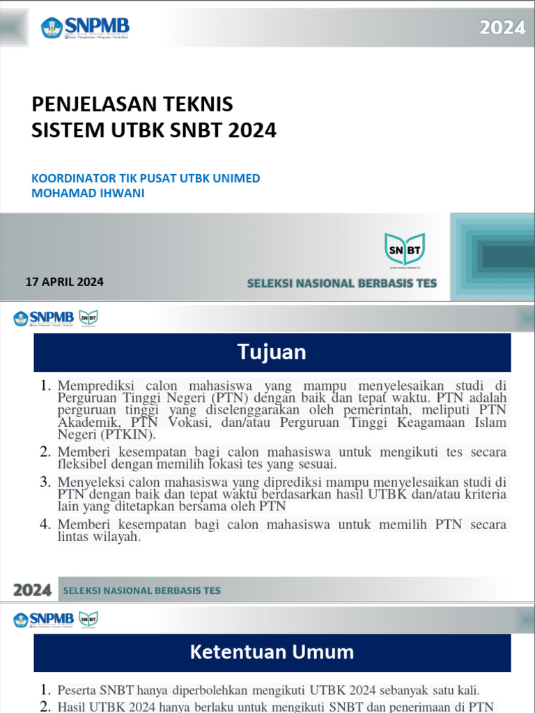 Penjelasan Sistem UTBK - SNBT 2024 - KORTIK | PDF