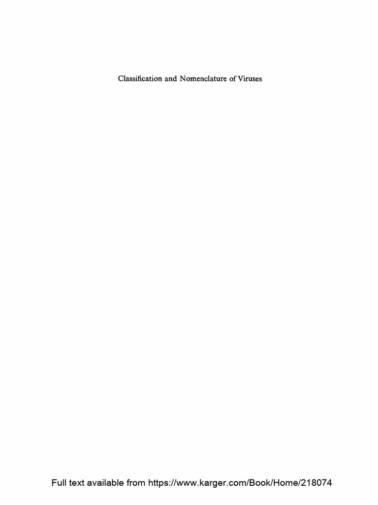Classification and Nomenclature of Viruses | PDF | Genus | Organisms