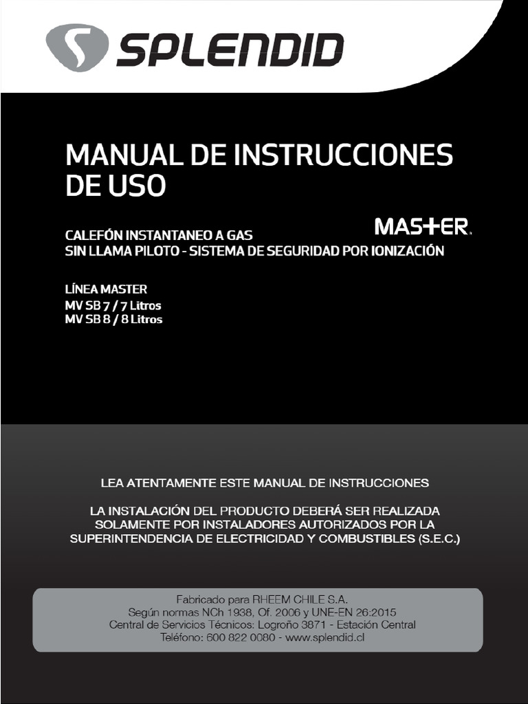 Calefon 7 8ltn Splendid 2022 Manual | PDF