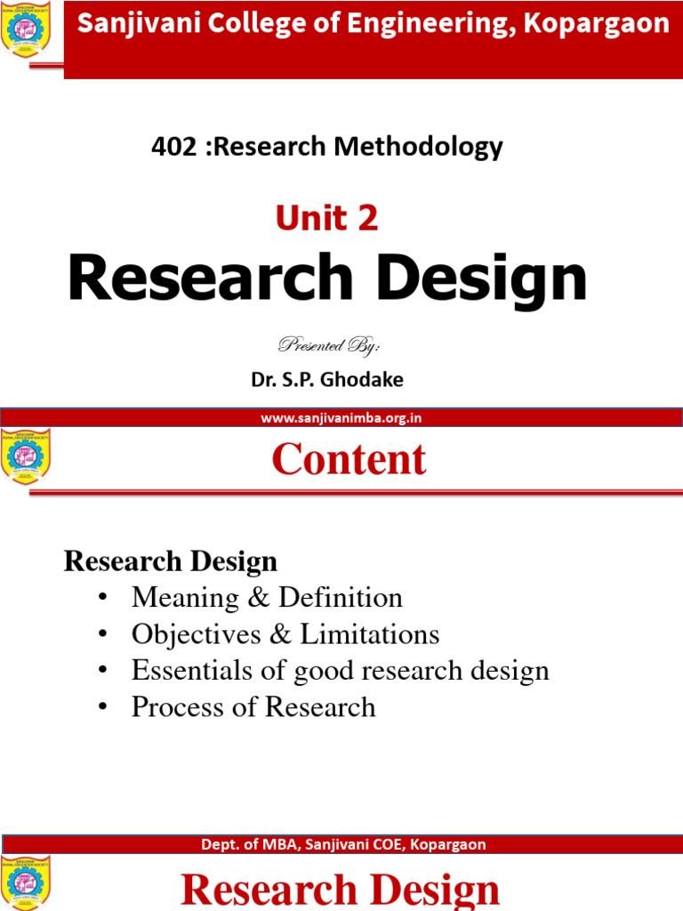 Unit No 2 Research Design | PDF | Experiment | Methodology