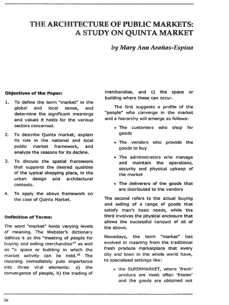 Quinta Market Architectural Study | PDF