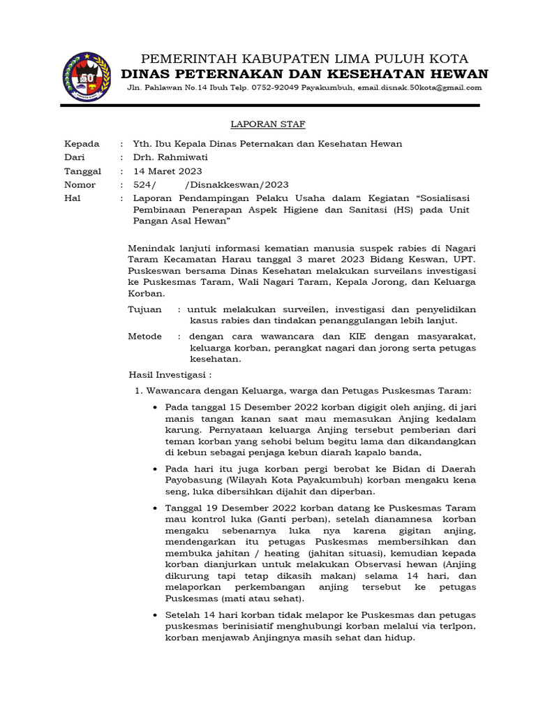 Laporan Staf NKV Dan Halal 2023 | PDF