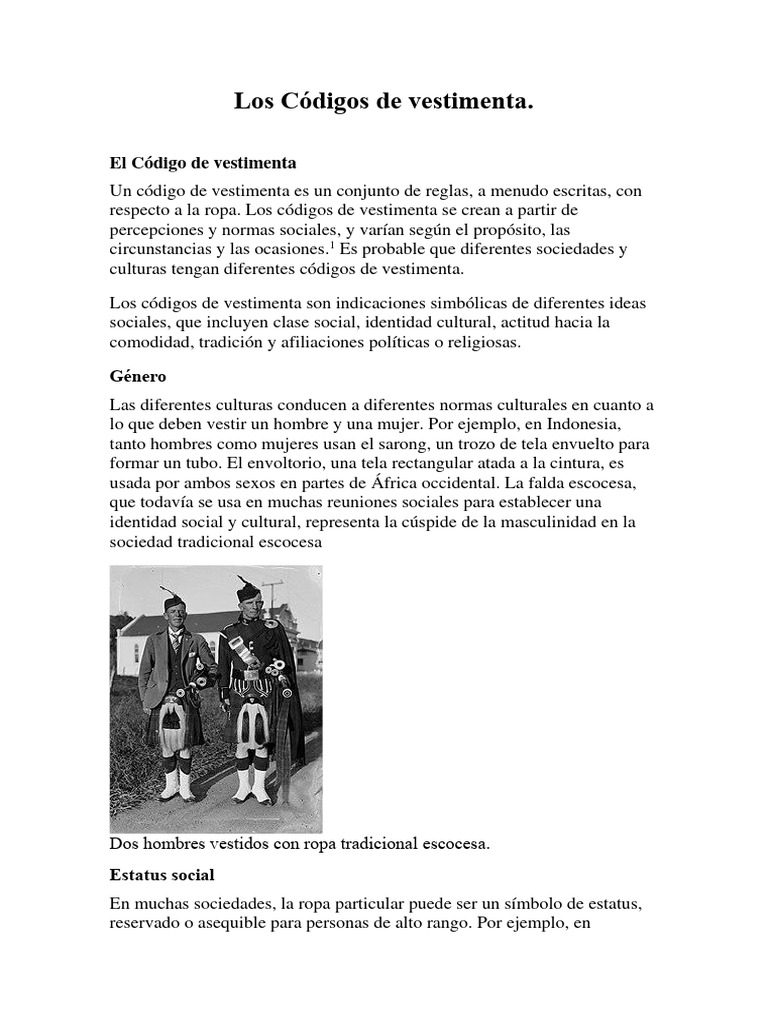 Los Códigos de Vestimenta | PDF | Ropa | Moda