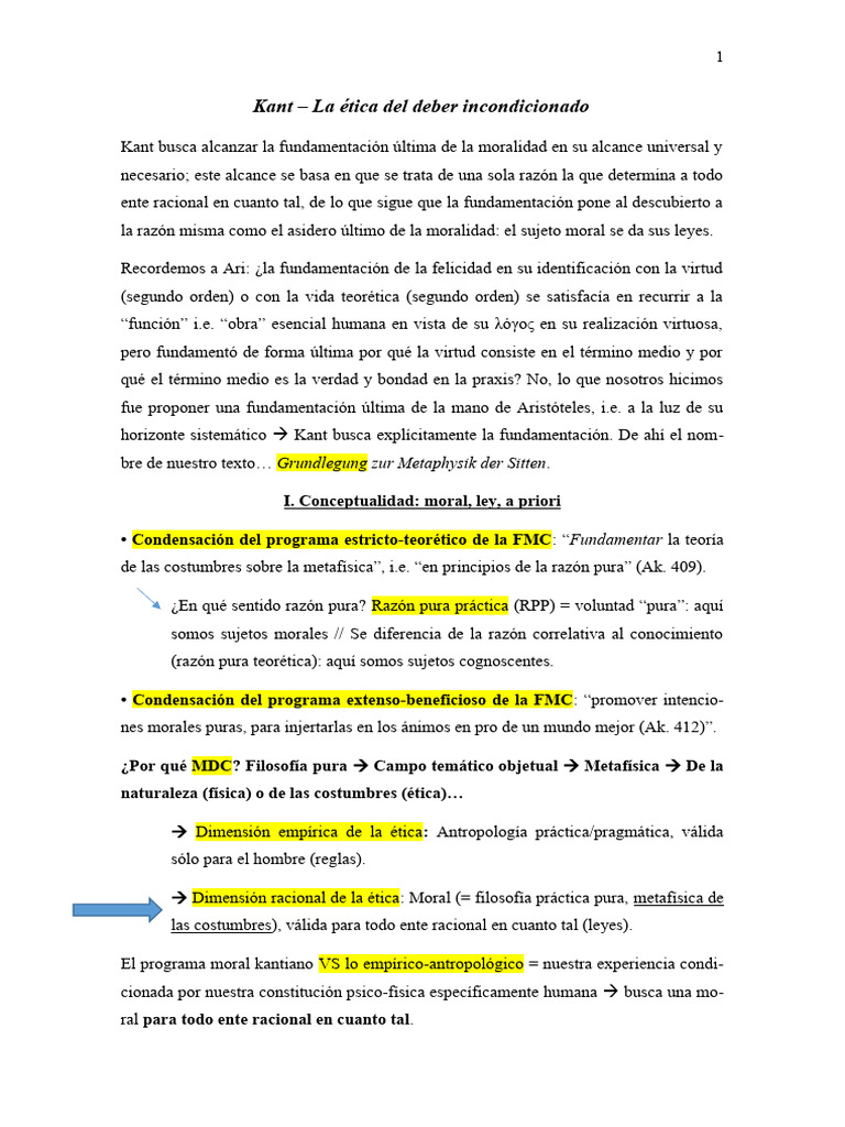 Ética Kantiana: Deber y Razón Pura | PDF | Immanuel Kant | Moralidad