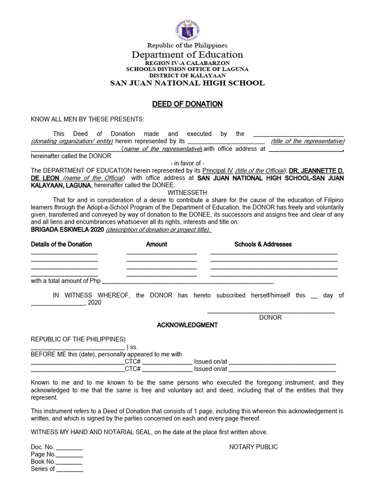 Deed of Donation Acceptance | Download Free PDF | Property Law | Common Law