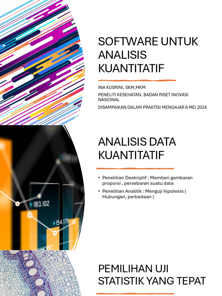 Materi 03 - Penggunaan Software Untuk Menganalisis Data Kuantitatif | PDF