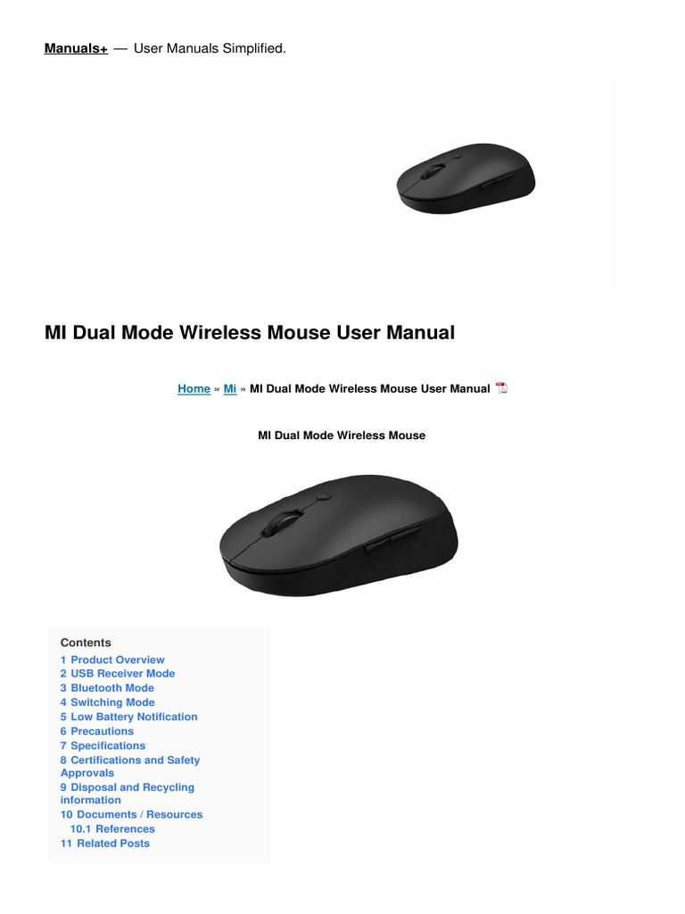 Dual Mode Wireless Mouse Manual | Download Free PDF | Bluetooth ...