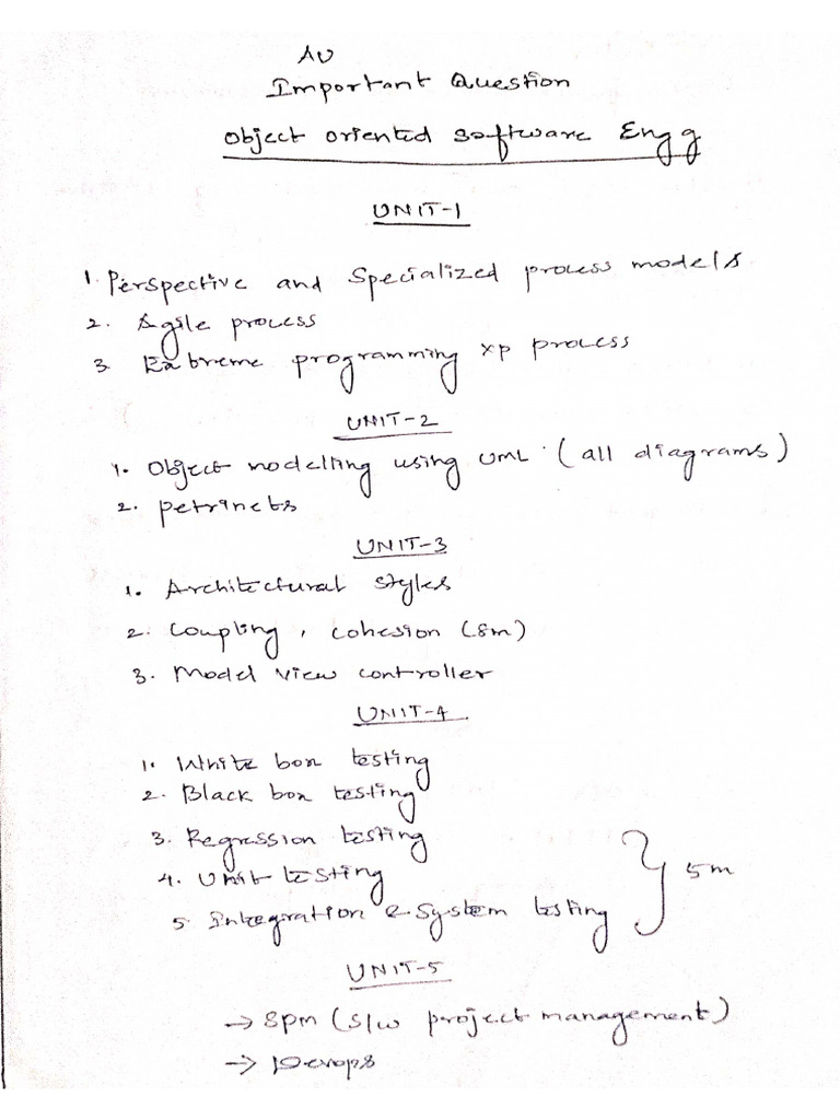 OOSE Important Questions | PDF