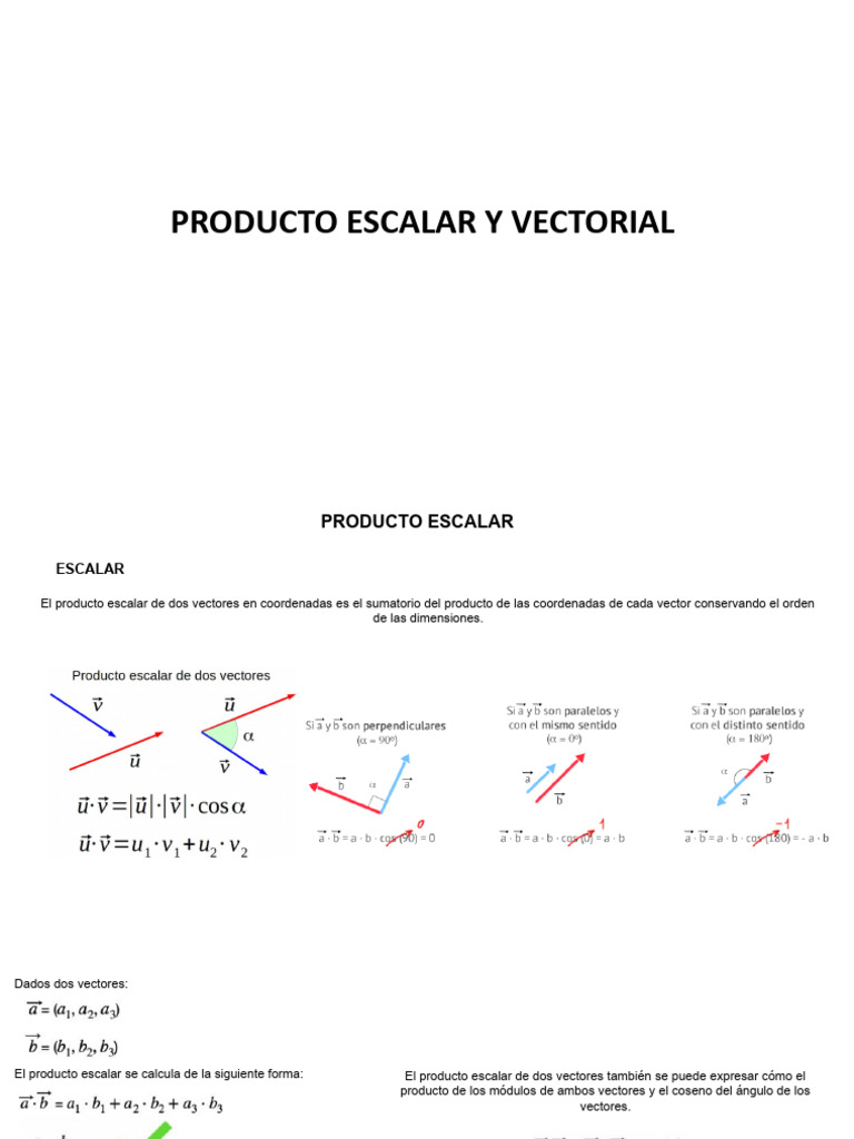 Producto Escalar Y Vectorial | PDF