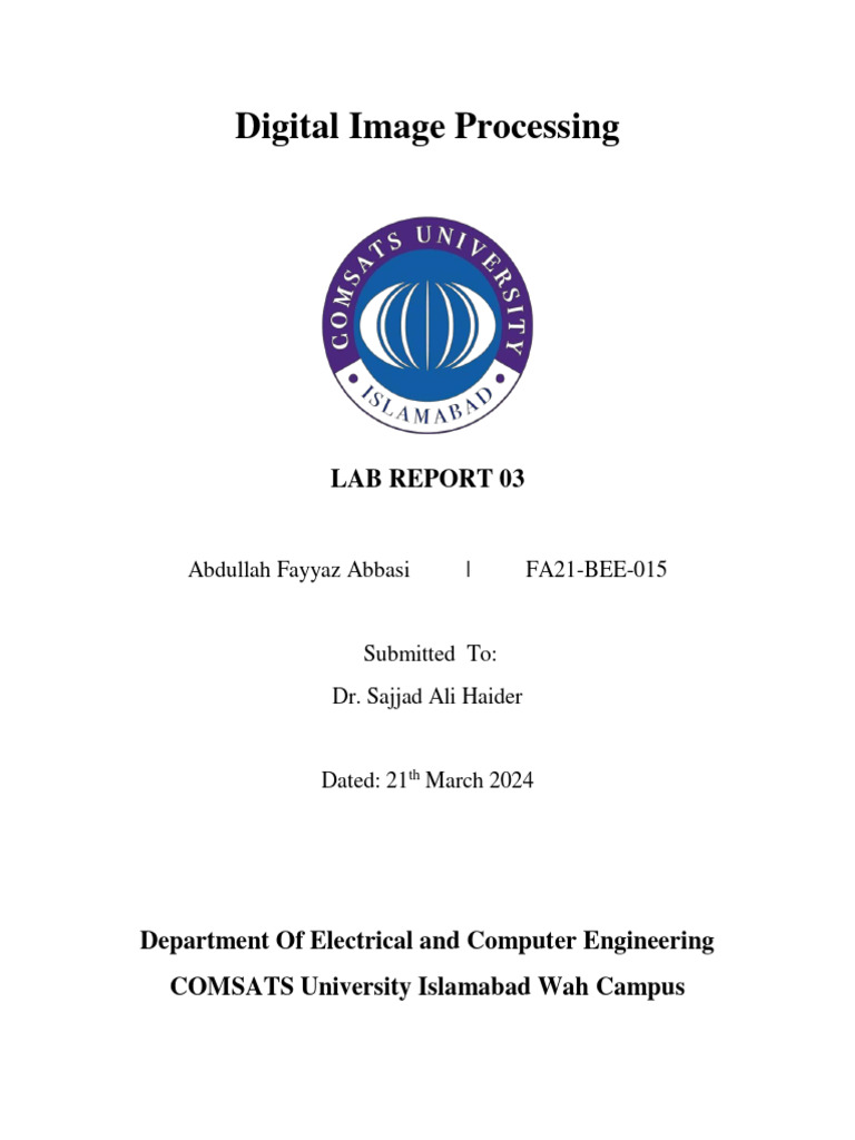 Dip Lab Report 3 | PDF | Graphics | Imaging