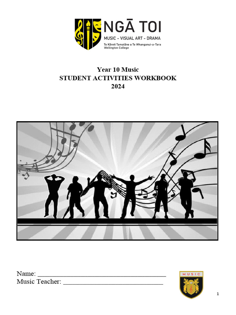 Y10 Music Student Workbook 2024 | PDF | Chord (Music) | Harmony