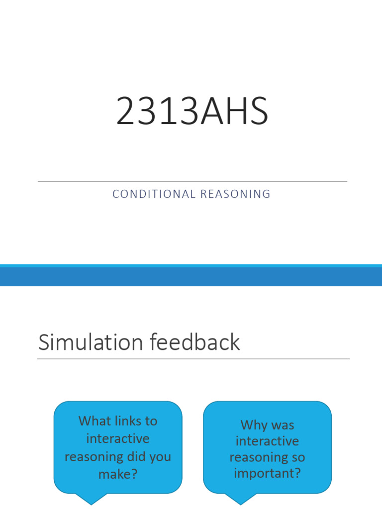 Conditional Reasoning Workshop Class Slides Download Free Pdf