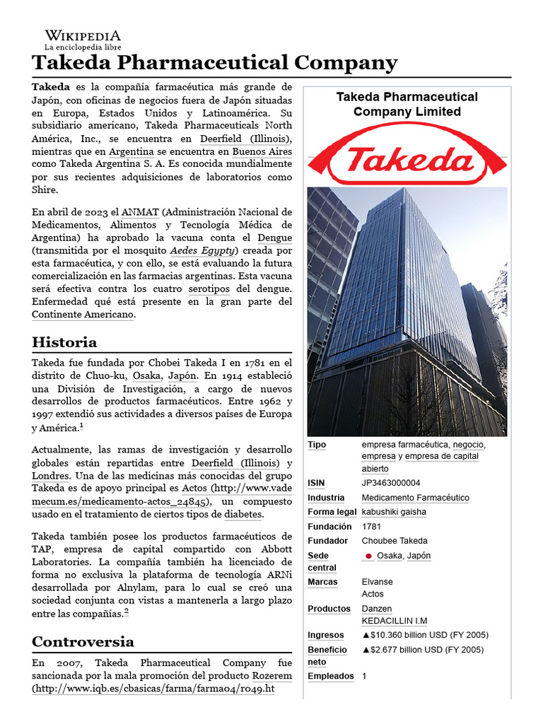 Takeda Pharmaceutical Company | PDF | Farmacia | Medicina