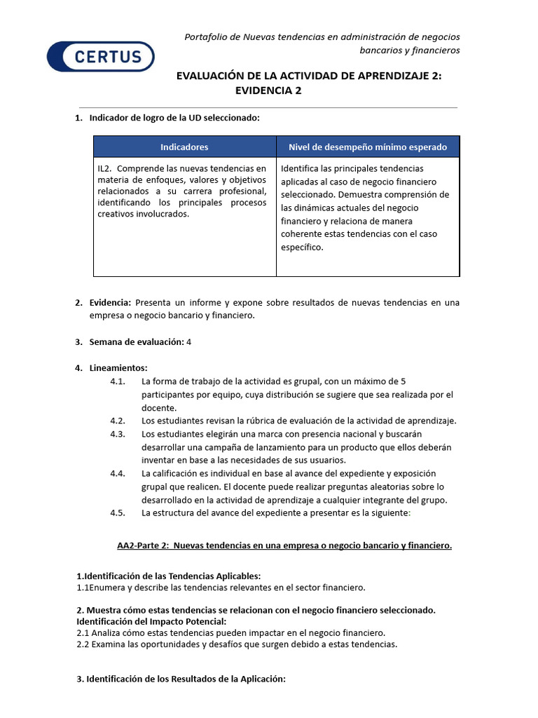 Lineamientos de Evaluación AA2 | PDF | Evaluación | Aprendizaje